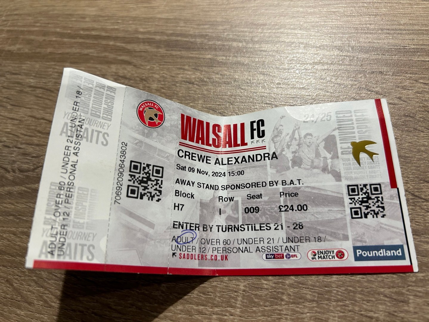 Walsall FC – Bescot Stadium – Emma’s Ground Guide